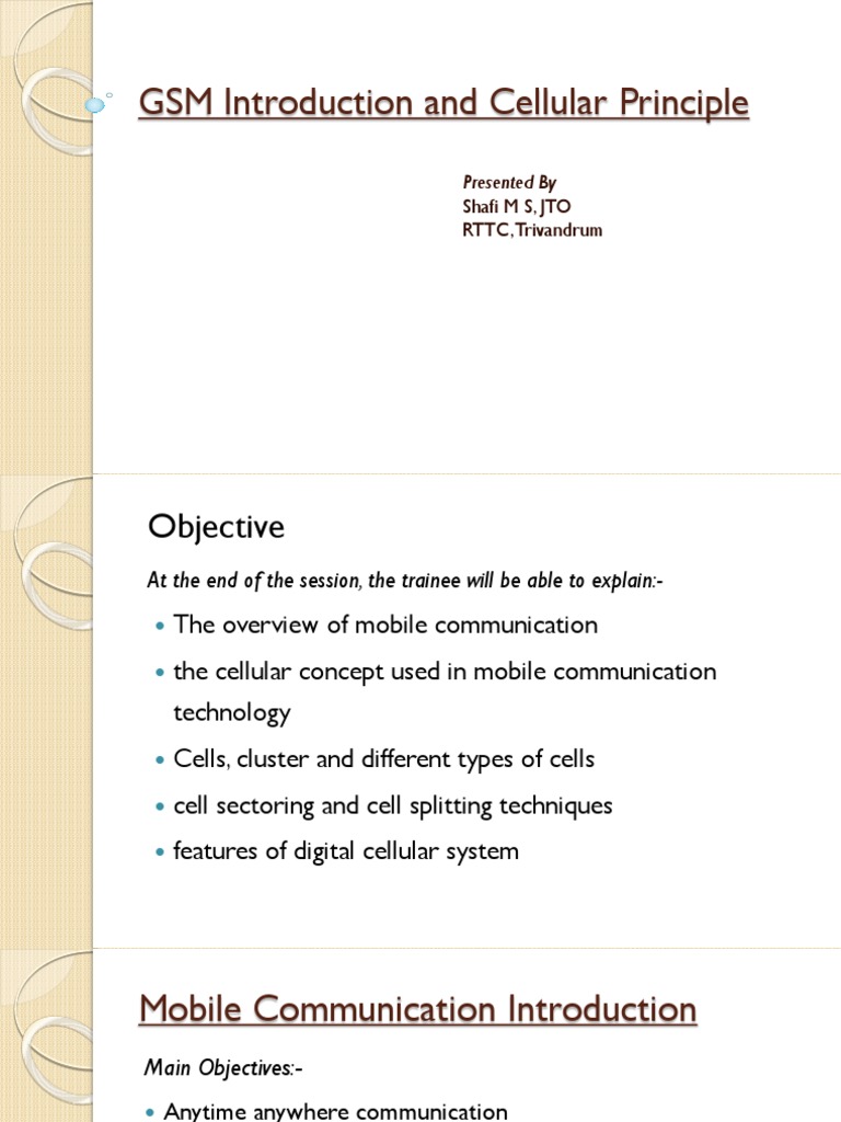 GSM Introduction and Cellular Principle: Presented by | PDF | Cellular ...