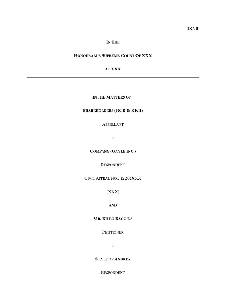 Moot Court Committee - Sample Memorial For Drafting - Respondent | PDF ...