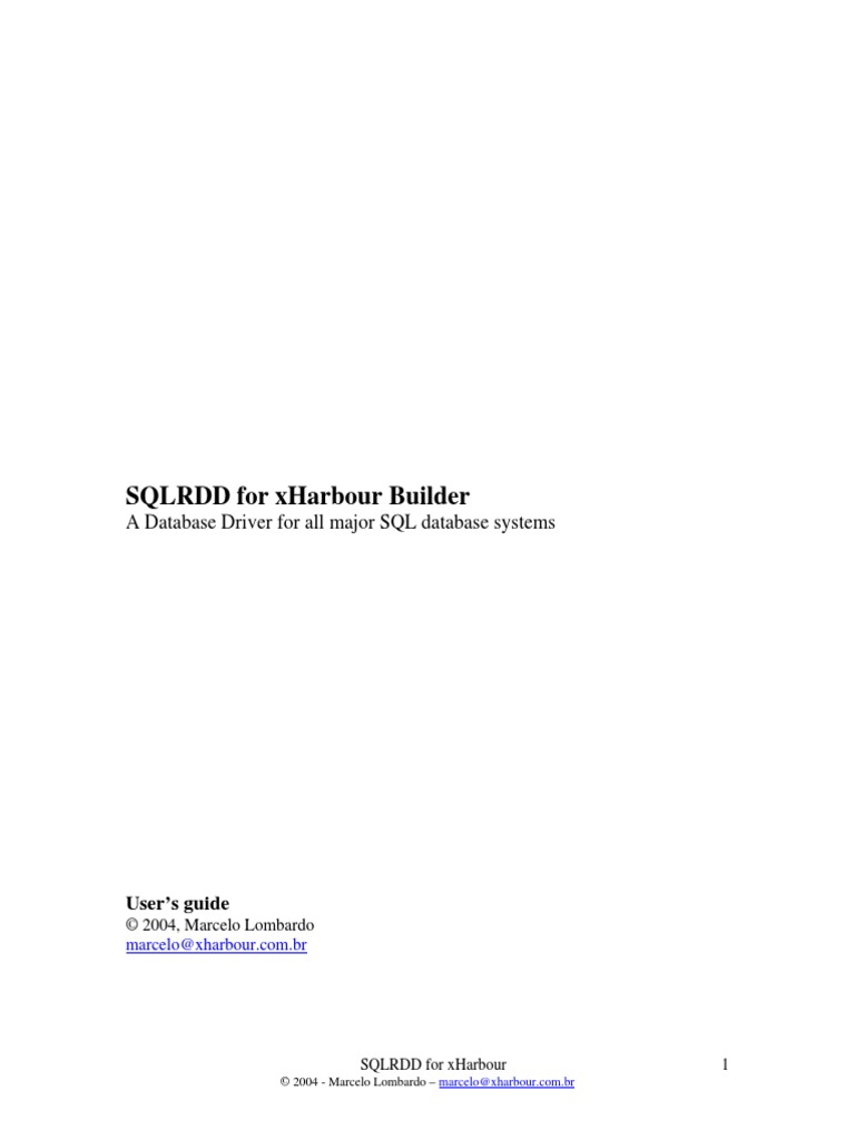 SQLRDD Manual PDF | PDF | Database Index | Sql