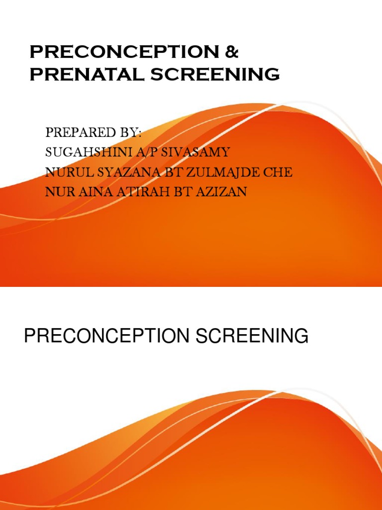 Preconception and Prenatal Screening Guide | PDF | Pregnancy | Health ...
