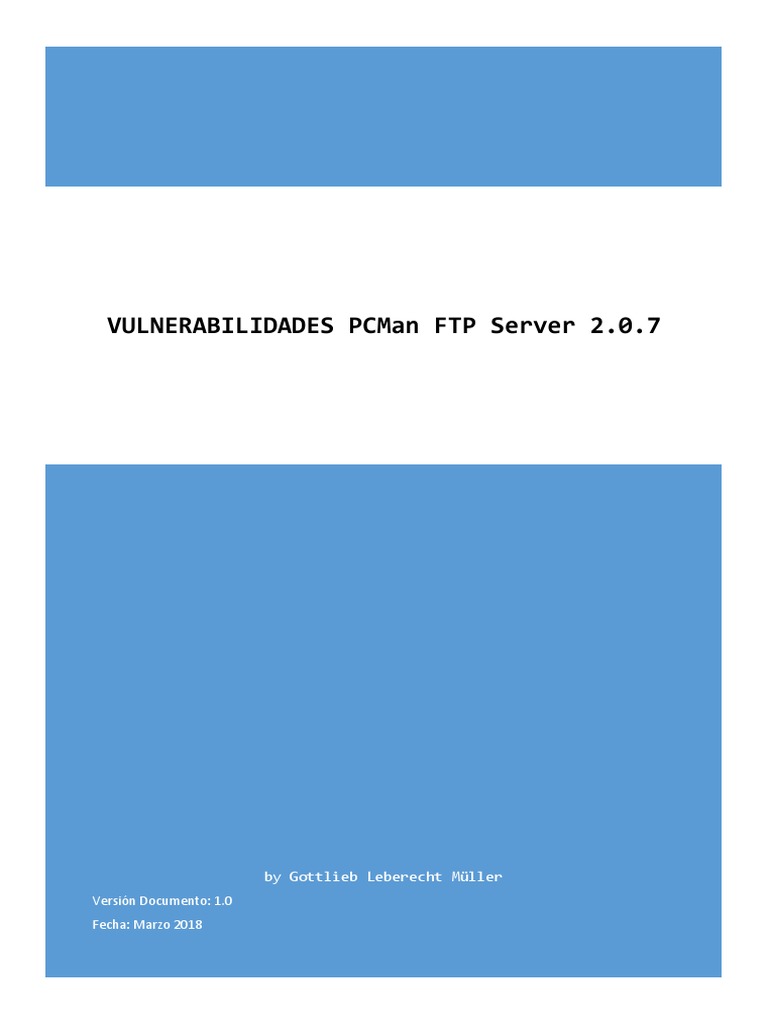 POC. Vulnerabilidades Pcman FTP Server 2.0.7 | PDF | Virtualización | Lenguaje ensamblador