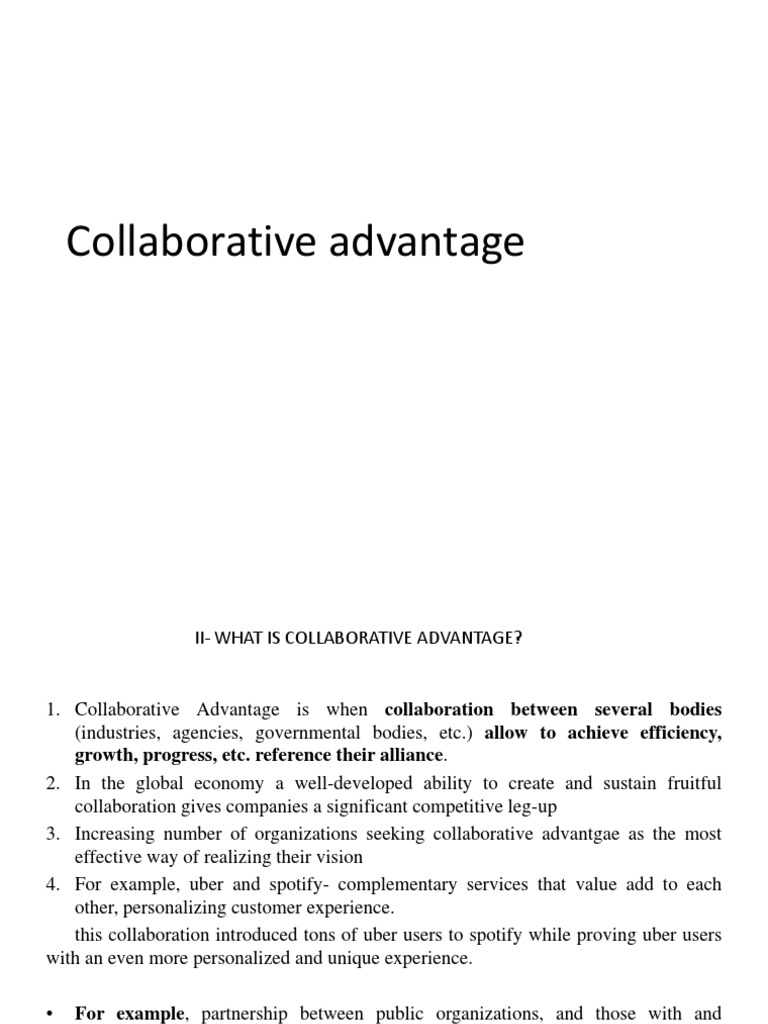 Understanding Collaborative Advantage | PDF | Collaboration | Strategic ...