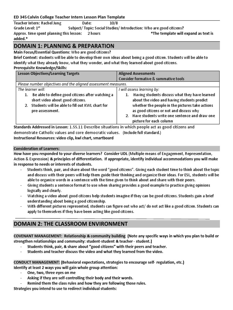 Social Studies Introduction Lesson 10 | PDF | Educational Assessment ...