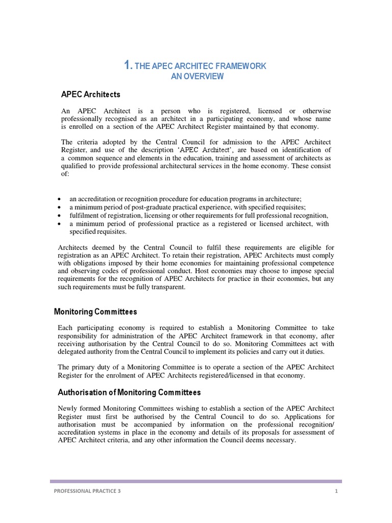 Apec Operations Manual | PDF | Licensure | Architect