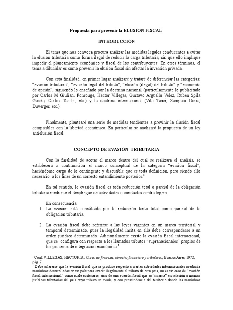 Propuesta para Prevenir La ELUSION FISCAL | PDF | Evasión de impuestos ...