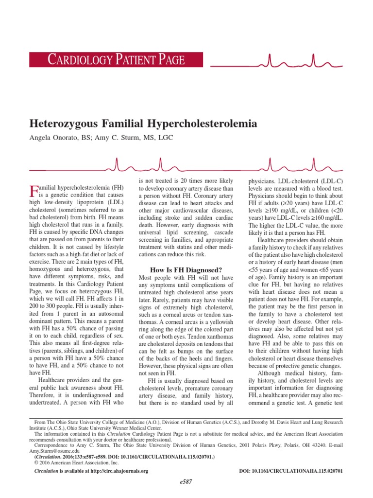 Heterozygous Familial Hypercholesterolemia | PDF | Hypercholesterolemia | Low Density Lipoprotein