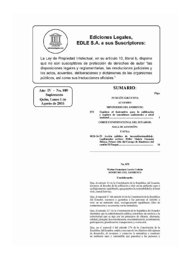 Acuerdo 075 Ro 809 3 PDF | PDF