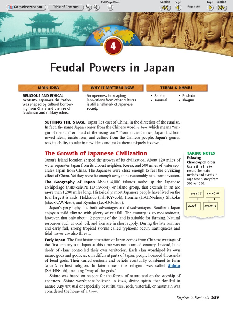 CH 12 Sec 4 - Feudal Powers in Japan | PDF | Japan | Samurai