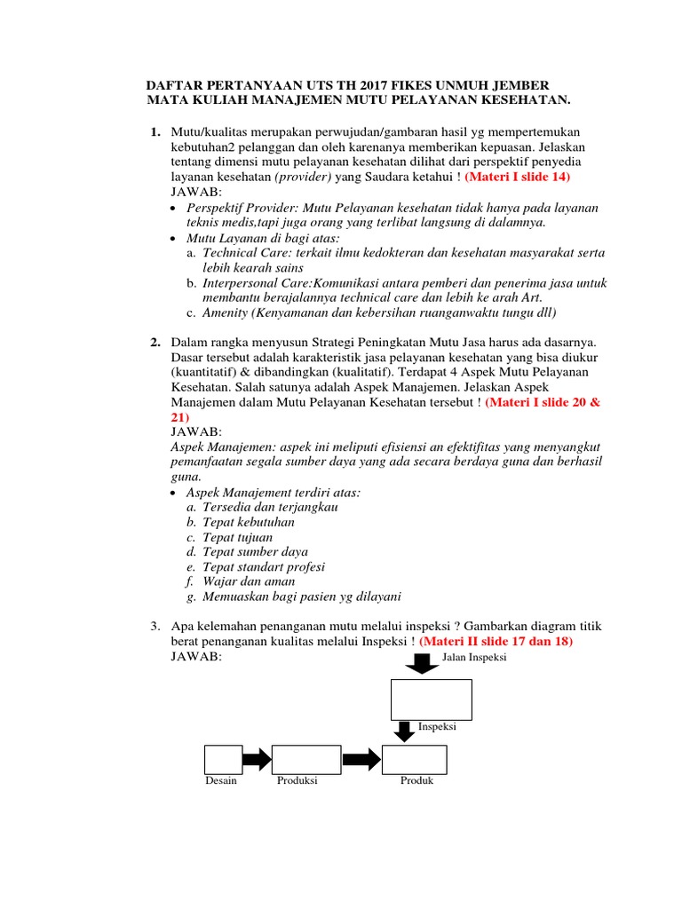 Soal Mutu Dan Jawaban | PDF