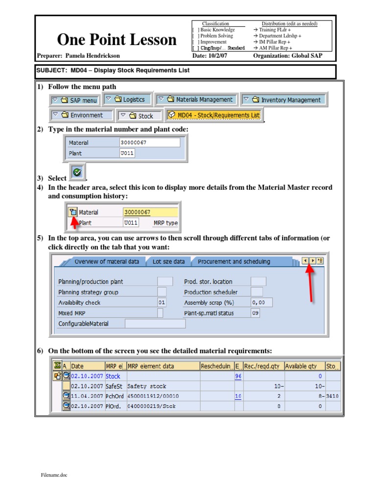 SR-OPL023 - MD04 - Display Stock Requirements List | PDF | Computing ...