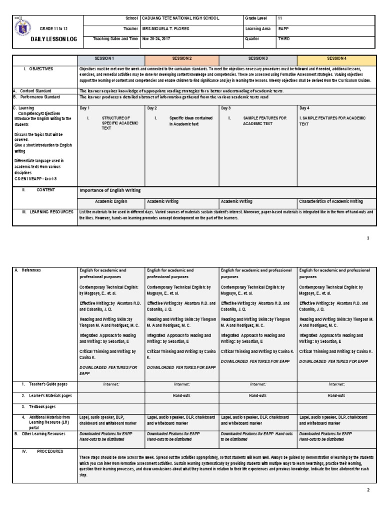Dll-Eapp - 3RD | PDF | Critical Thinking | Learning