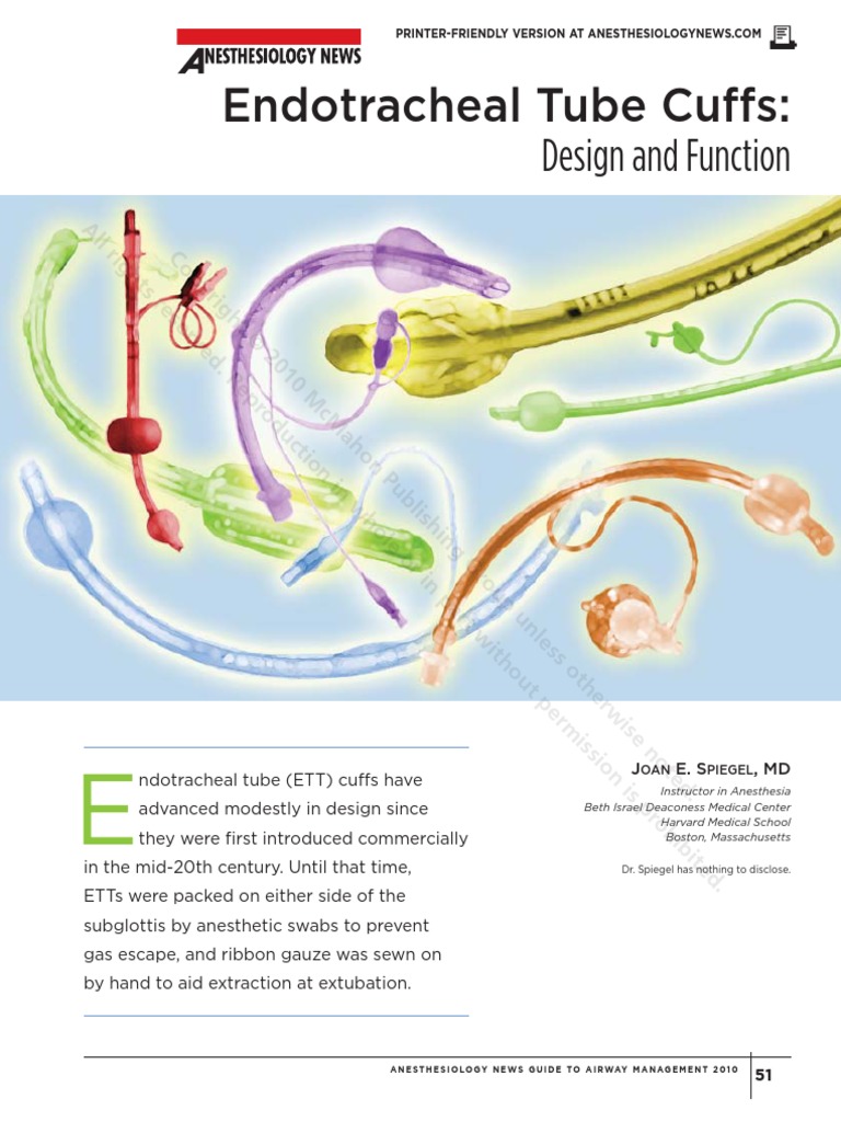 Endotracheal Tube Cuffs:: Design and Function | PDF | Nitrous Oxide ...