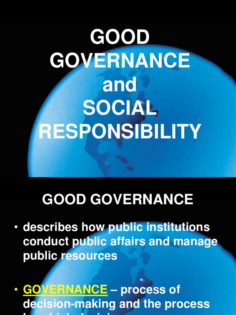 Good Governance Principles | PDF | Good Governance | Governance