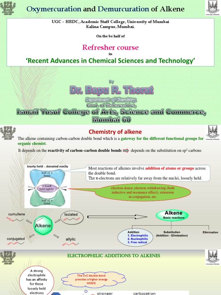 On Oxymercuration And Demercuration Pdf Alkene Chemical Reactions