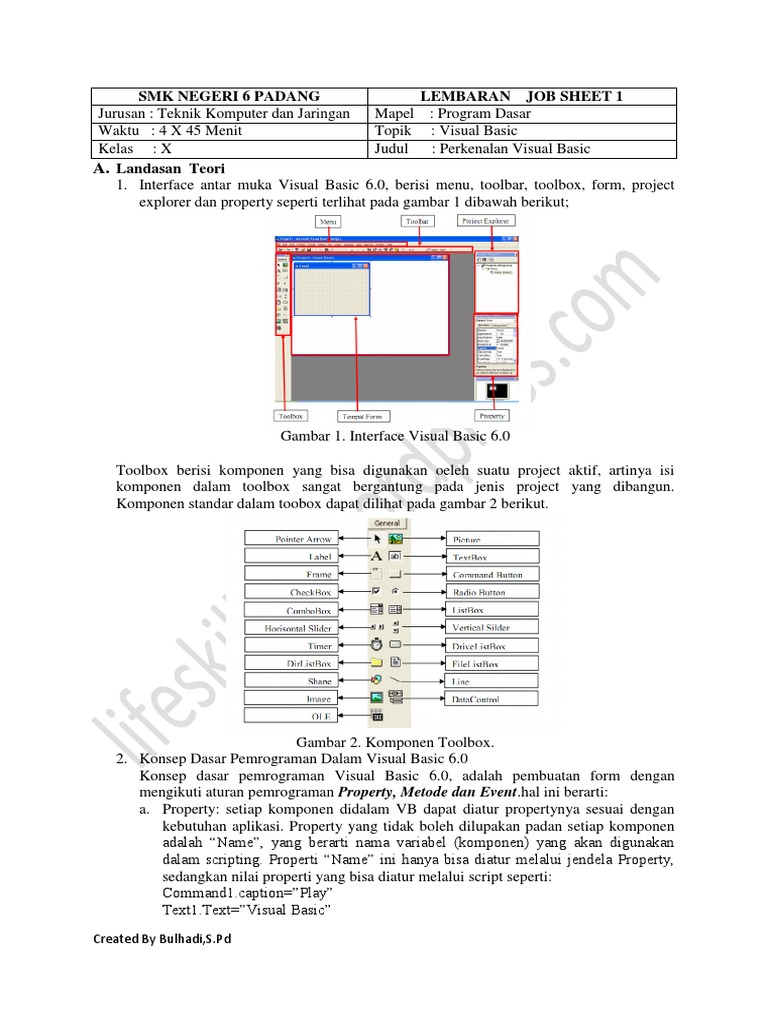 Modul 1 Pemograman Dasar Vb6 (Perkenalan Visual Basic) | PDF | Komputer