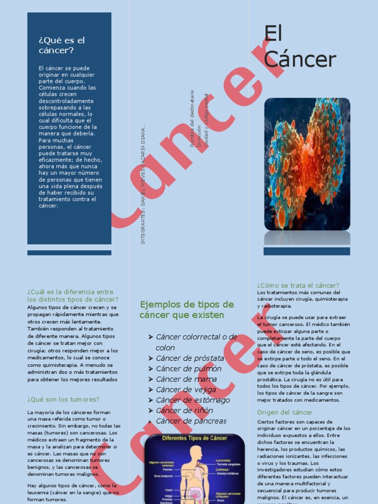 Triptico Cancer | PDF | Cancer de prostata | Cáncer
