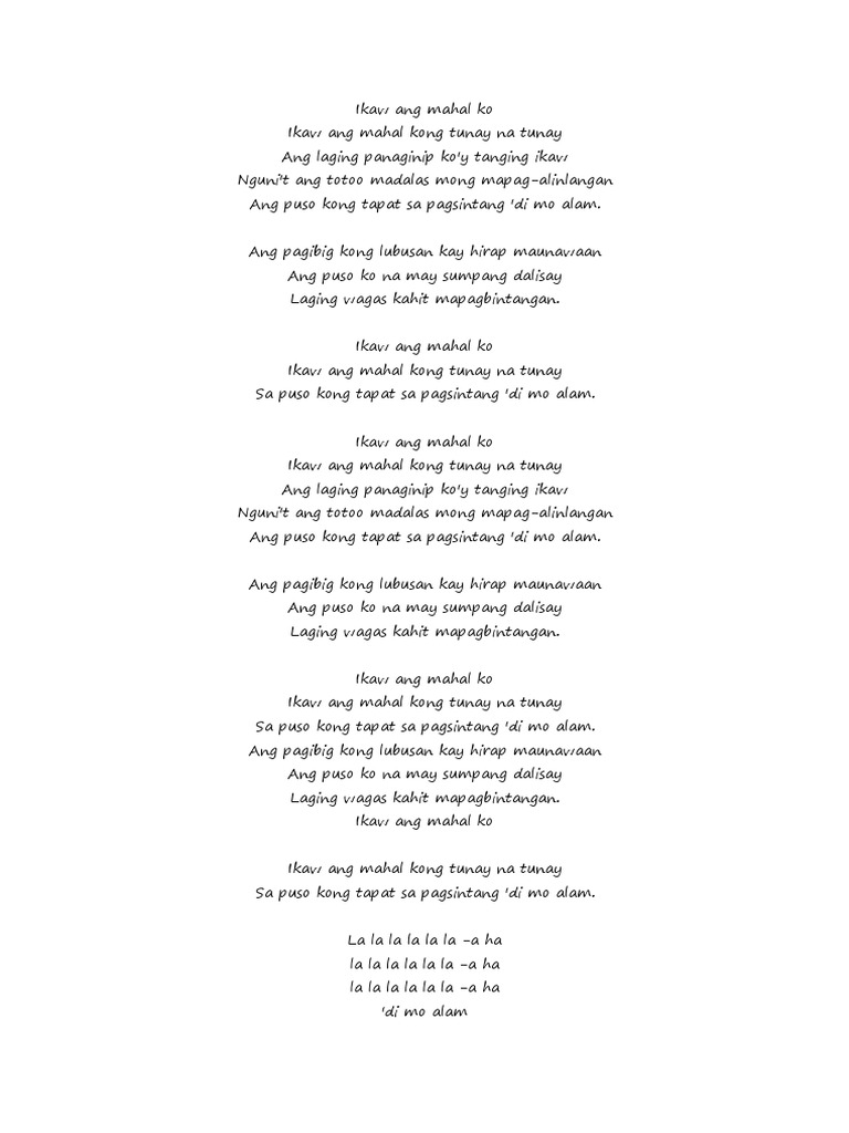 LYRICS Ikaw Ang Mahal Ko PDF | PDF