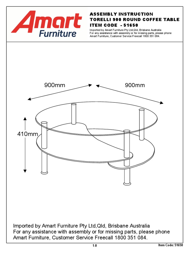 Torelli Coffee Table Assembly Guide | PDF | Screw | Industrial Processes