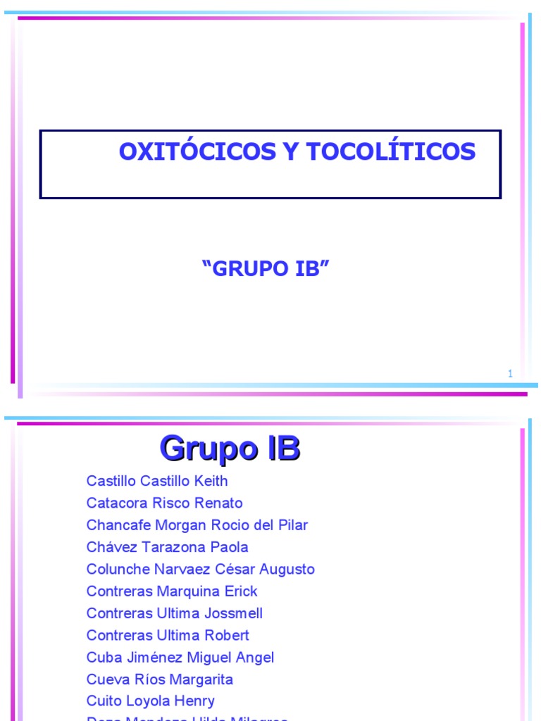 Tocolíticos y Oxitócicos en Obstetricia | PDF | Medicina CLINICA | Drogas