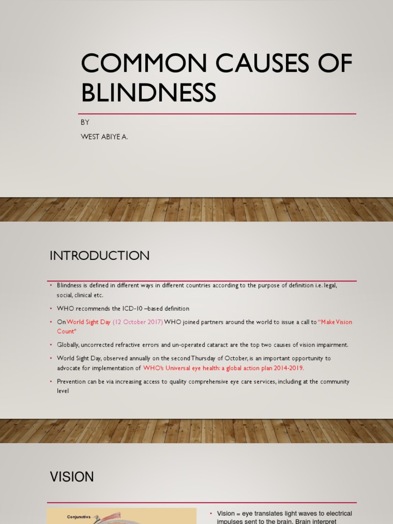Common Causes of Blindness | PDF | Glaucoma | Visual Impairment