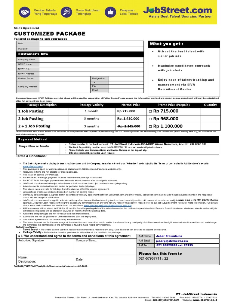 Customized Package: 1 Job Posting 2 Job Posting 2 + 1 Job Posting | PDF ...
