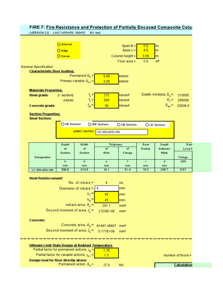 Fire Resistance Design for Composite Columns | PDF | Buckling | Column