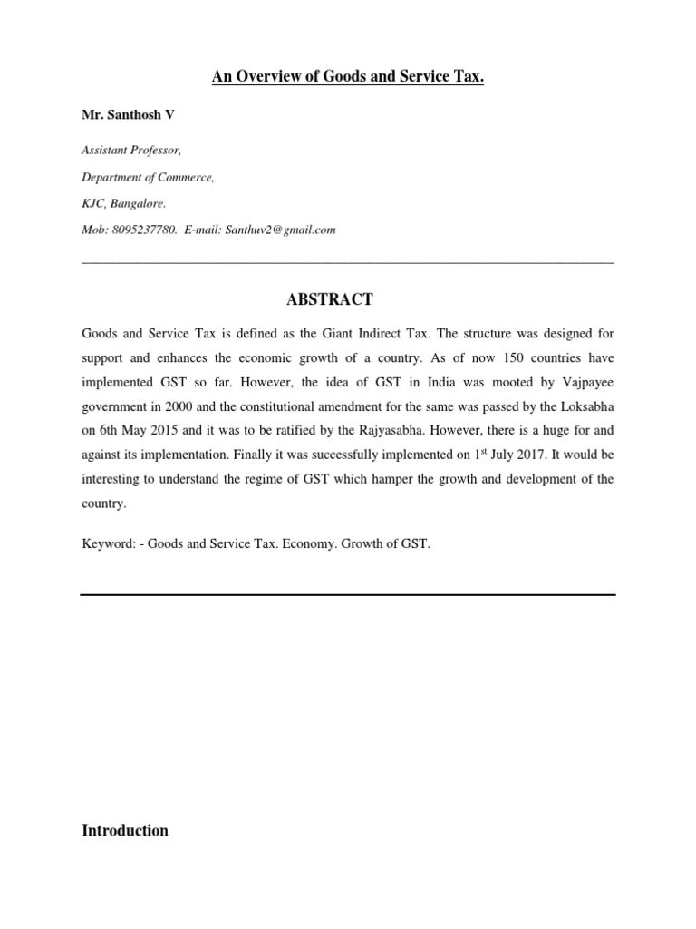 GST Paper Publication | PDF | Value Added Tax | Taxes