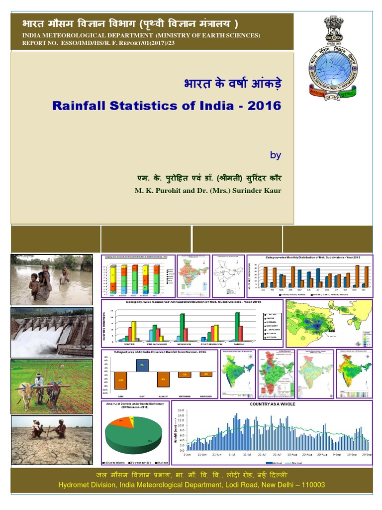 Rainfall Statistics of India - 2016 | PDF | Rain | Monsoon