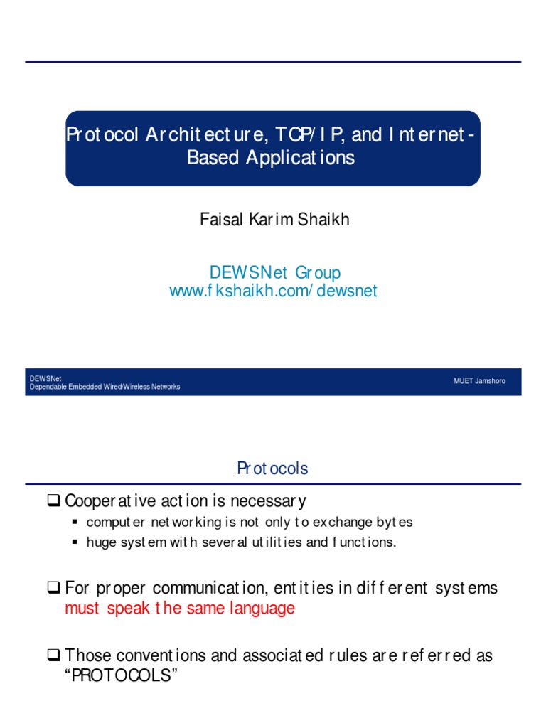 Protocol Architecture, TCP/IP, and Internet Protocol Architecture, TCP/IP, and Internet - Based ...