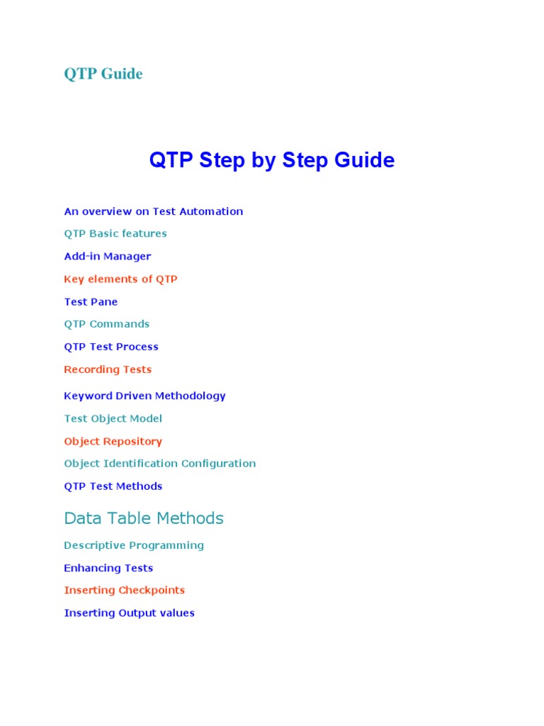 Qtp Guide Pdf Software Testing Scripting Language 0541