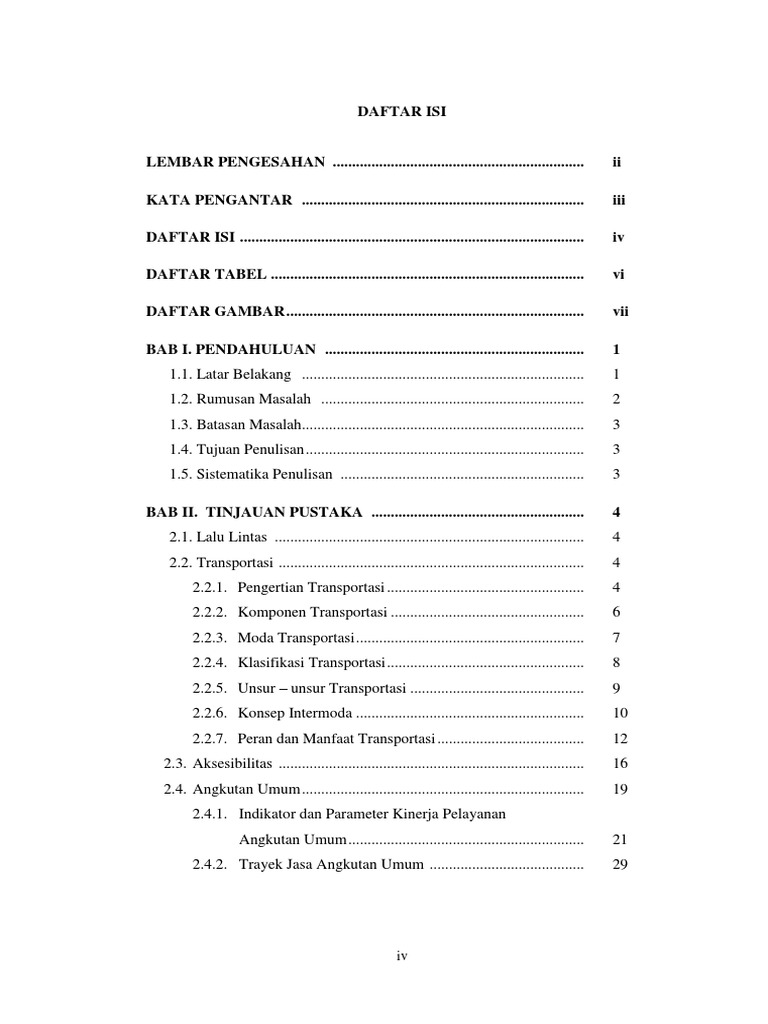 Daftar Isi Proposal | PDF