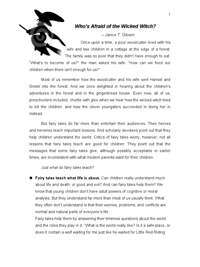 Who's Afraid of The Wicked Witch | PDF | Hansel And Gretel | Fairy Tales