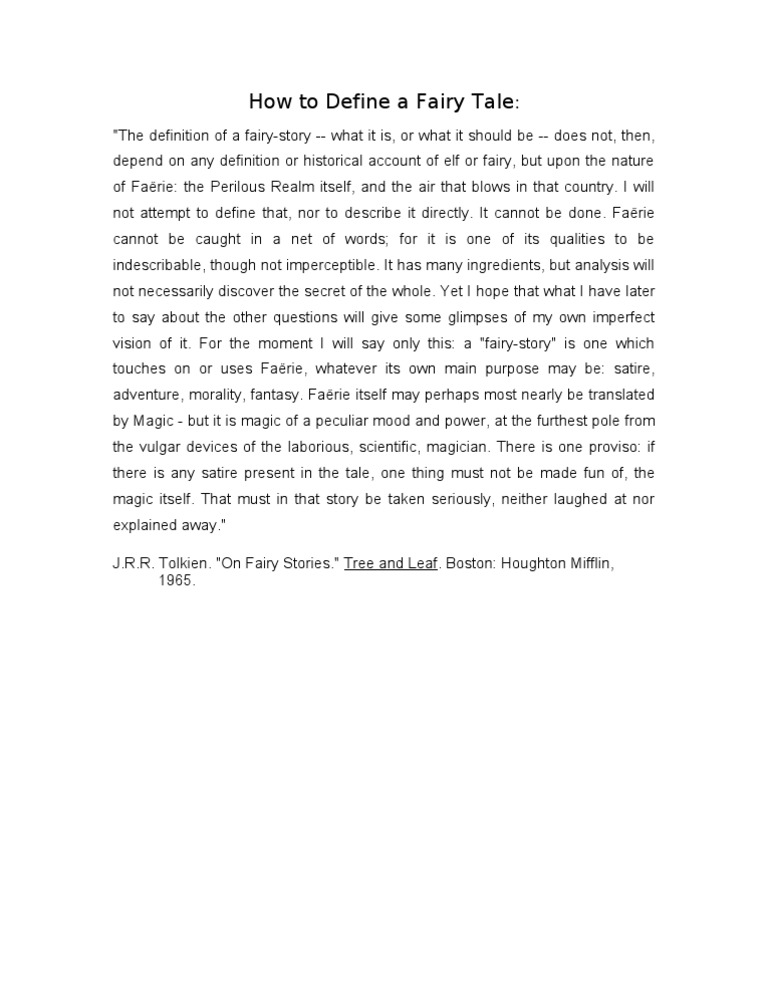 The Definition of A Fairy | PDF