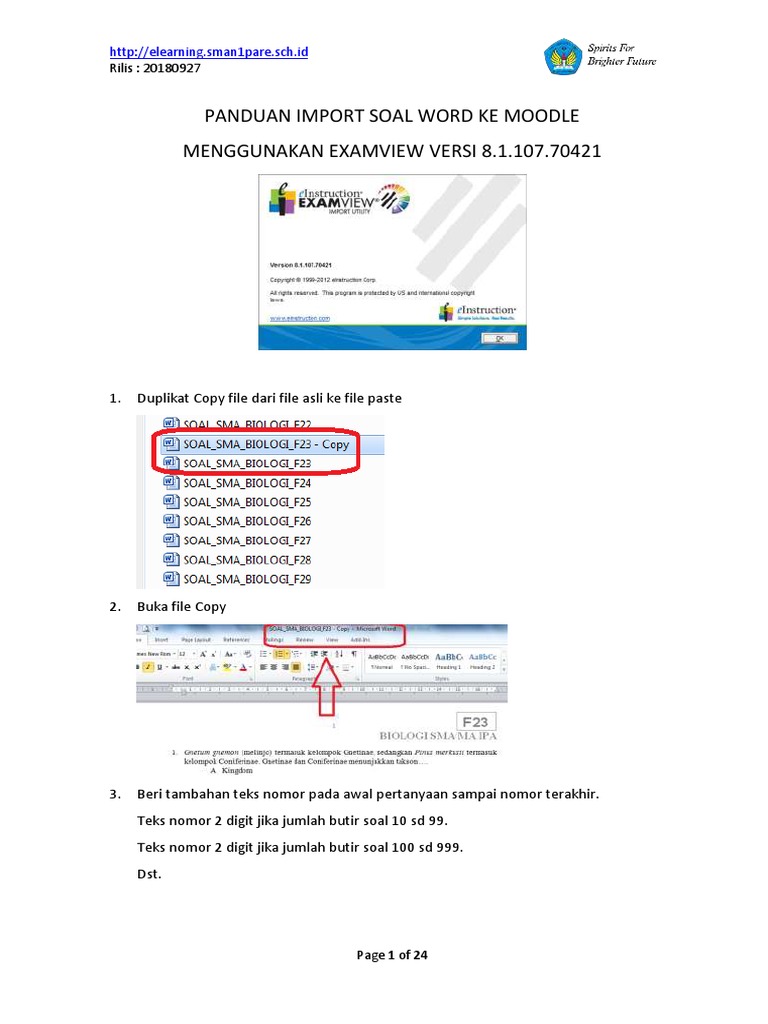 Panduan Import Soal Word Ke Moodle - Examview 20180927 PDF | PDF | Karier & Perkembangan