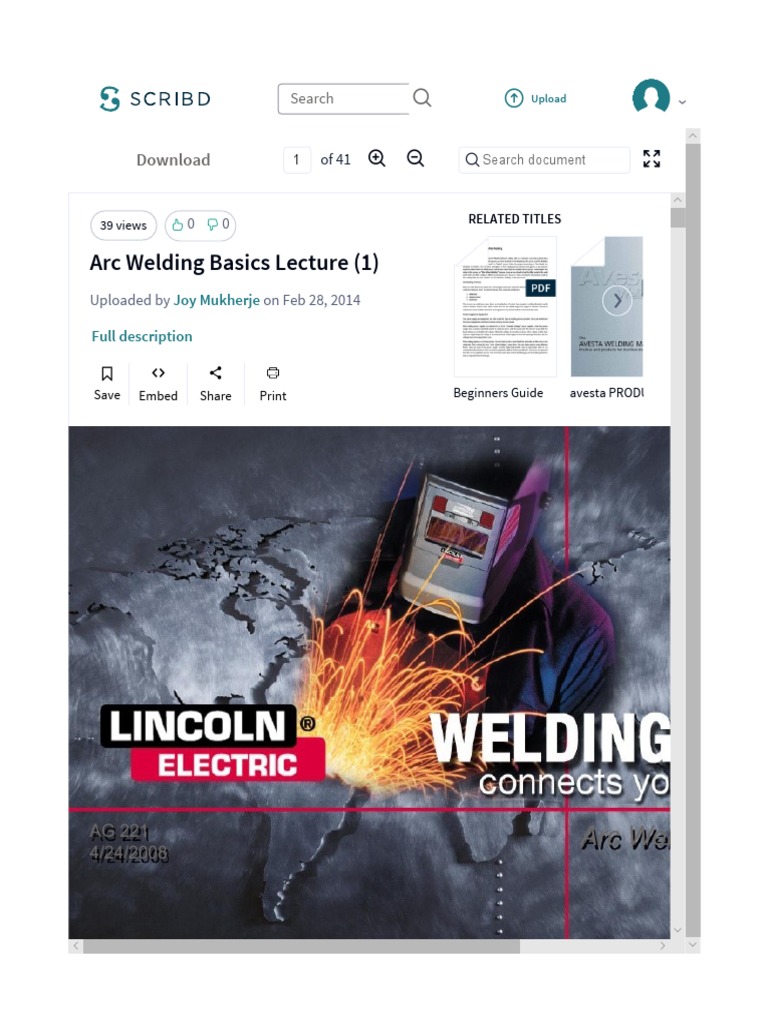 Arc Welding Basics Lecture (1) : Download | PDF
