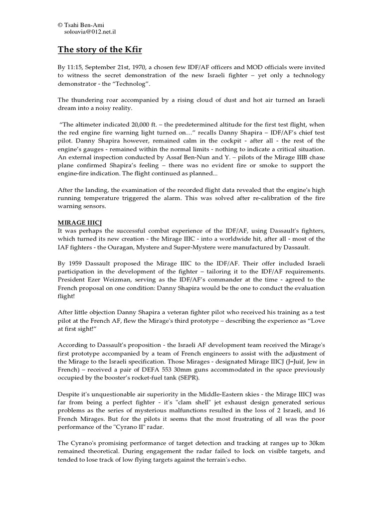 The Story of The Kfir | PDF | Aircraft Configurations | Aviation