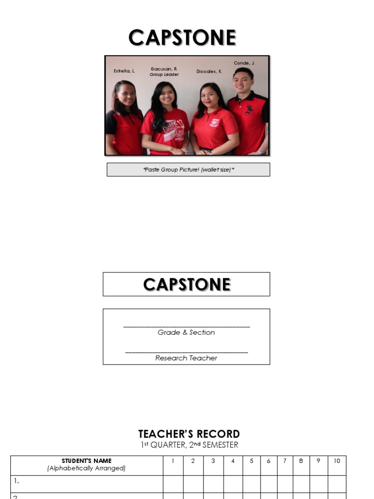 Capstone: Estrella, L. Gacusan, R. Diocales, K. Conde, J | PDF | Rubric ...