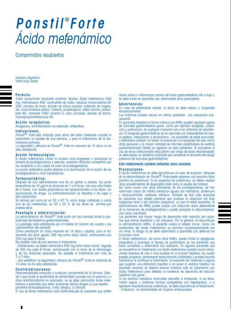 Ponstil Forte Prospecto ELEA | PDF | Bienestar | Medicina