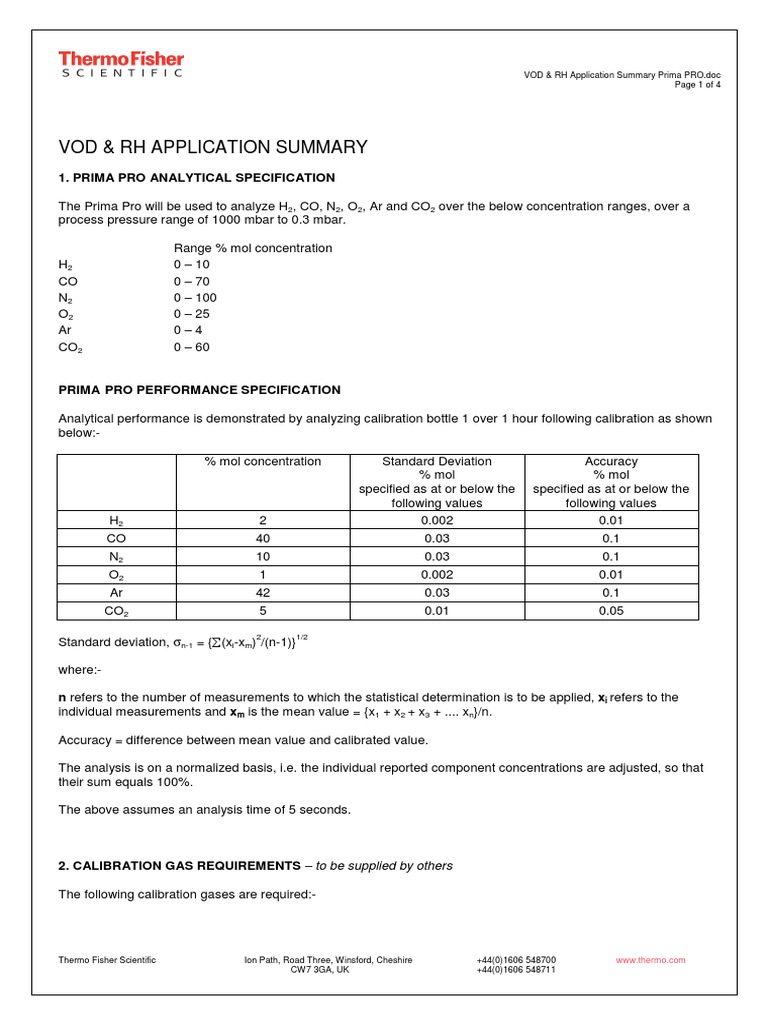 Specification for Using a Prima Pro Mass Spectrometer to Analyze ...