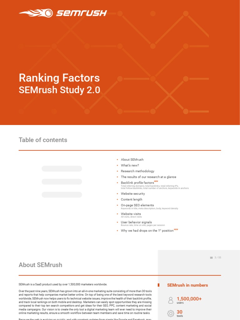 SEMrush Ranking Factors Study 2 0 | PDF | Search Engine Optimization ...
