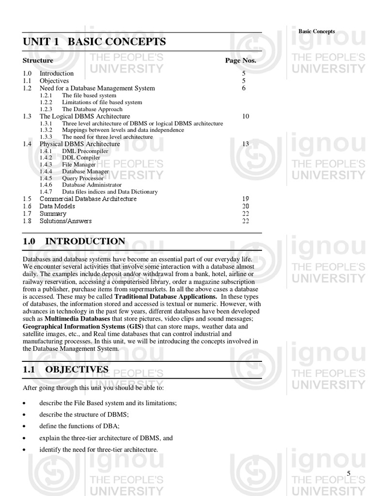 MCS-023 Block-1 | PDF | Databases | Database Index