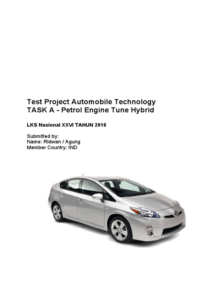 Toyota Prius Engine Tune Task | PDF | Exhaust Gas | Fuel Injection