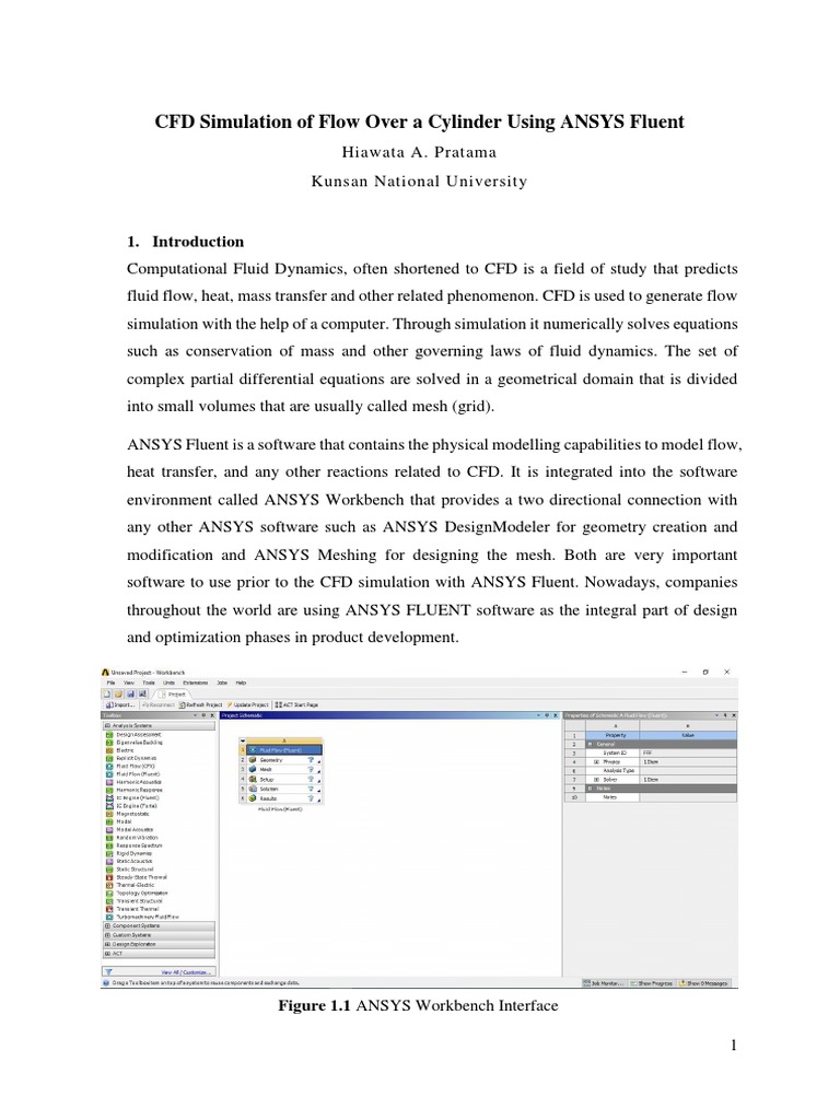 CFD Simulation of Flow Over A Cylinder Using ANSYS Fluent-Hiawata Adhya Pratama PDF | PDF ...