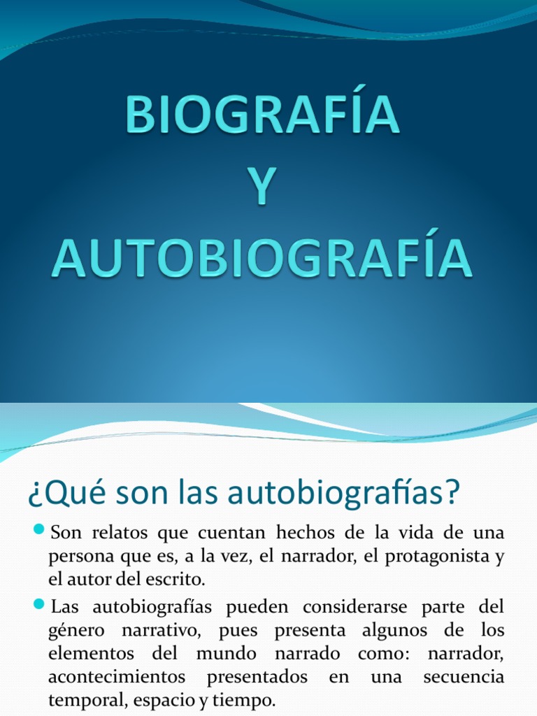 Biografia y Autobiografia | PDF | Autobiografías