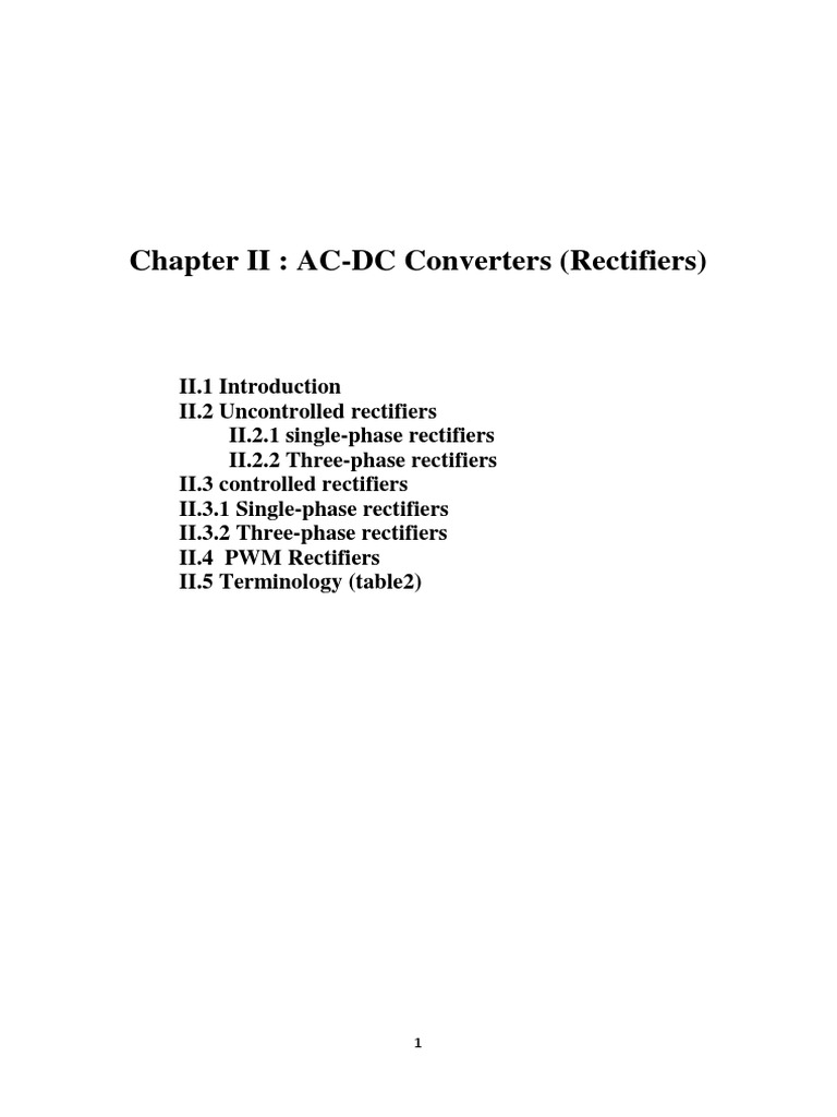 Chapter II Uncontrolled and Controlled Rectifiers | PDF | Rectifier | Direct Current