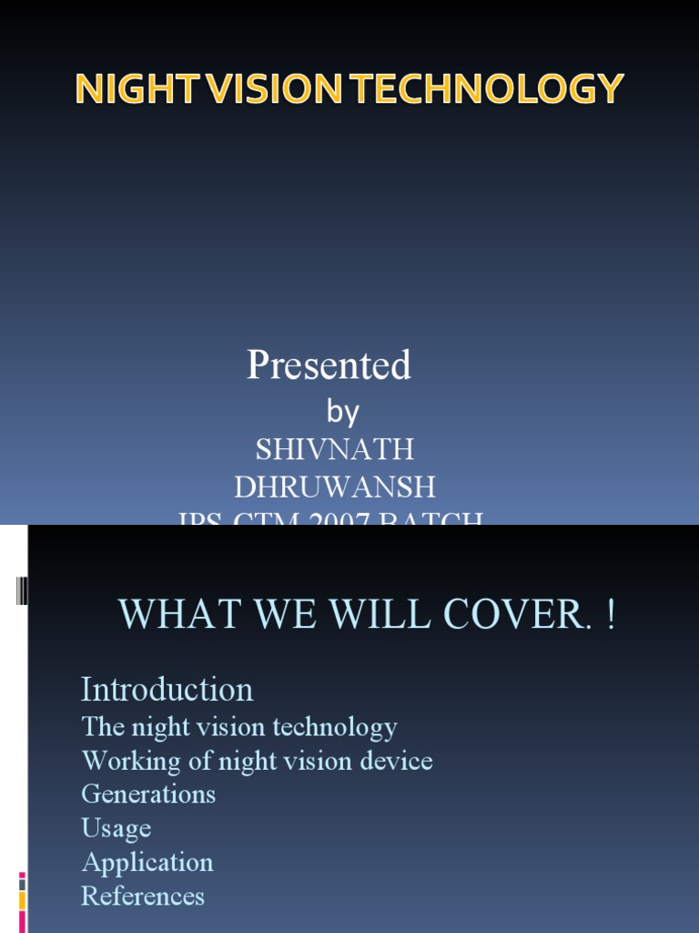 Night Vision Technology | PDF | Thermography | Infrared