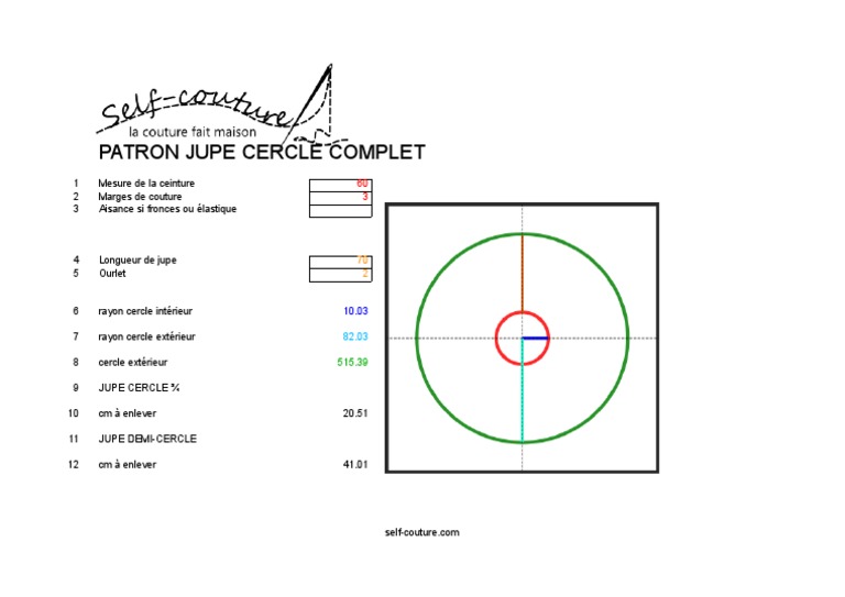 Patron de Jupe Cercle Complet | PDF