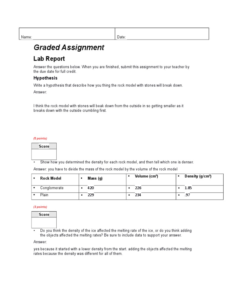 Graded Assignment: Lab Report | PDF