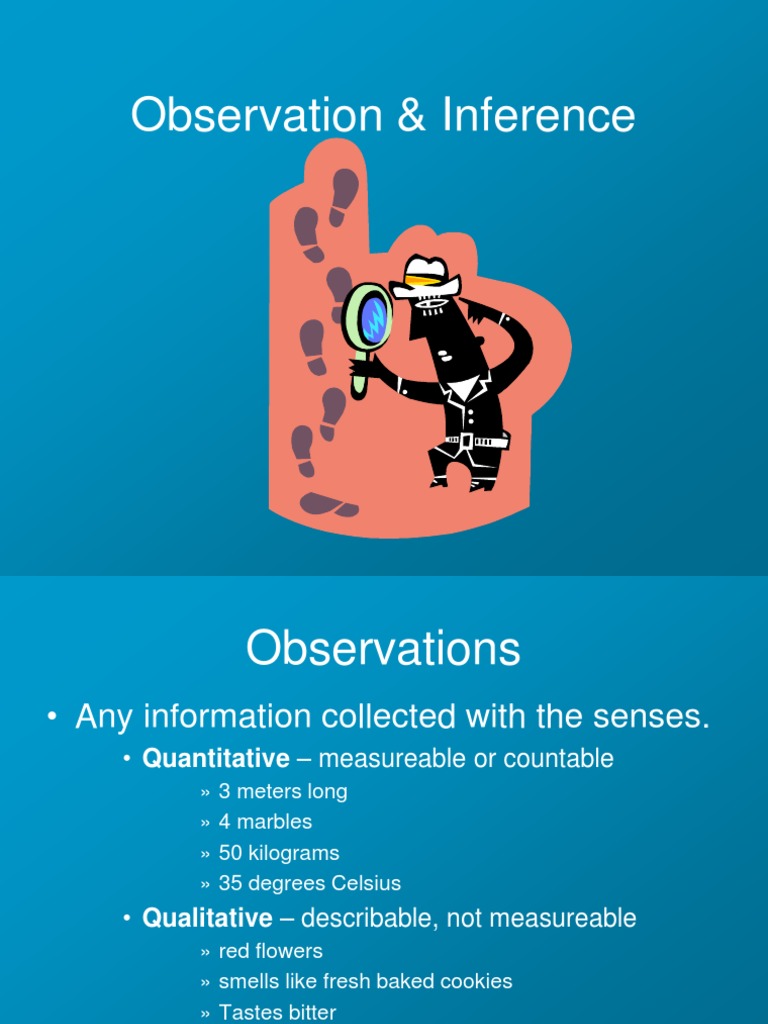 Observation vs Inference in Science | PDF | Wellness