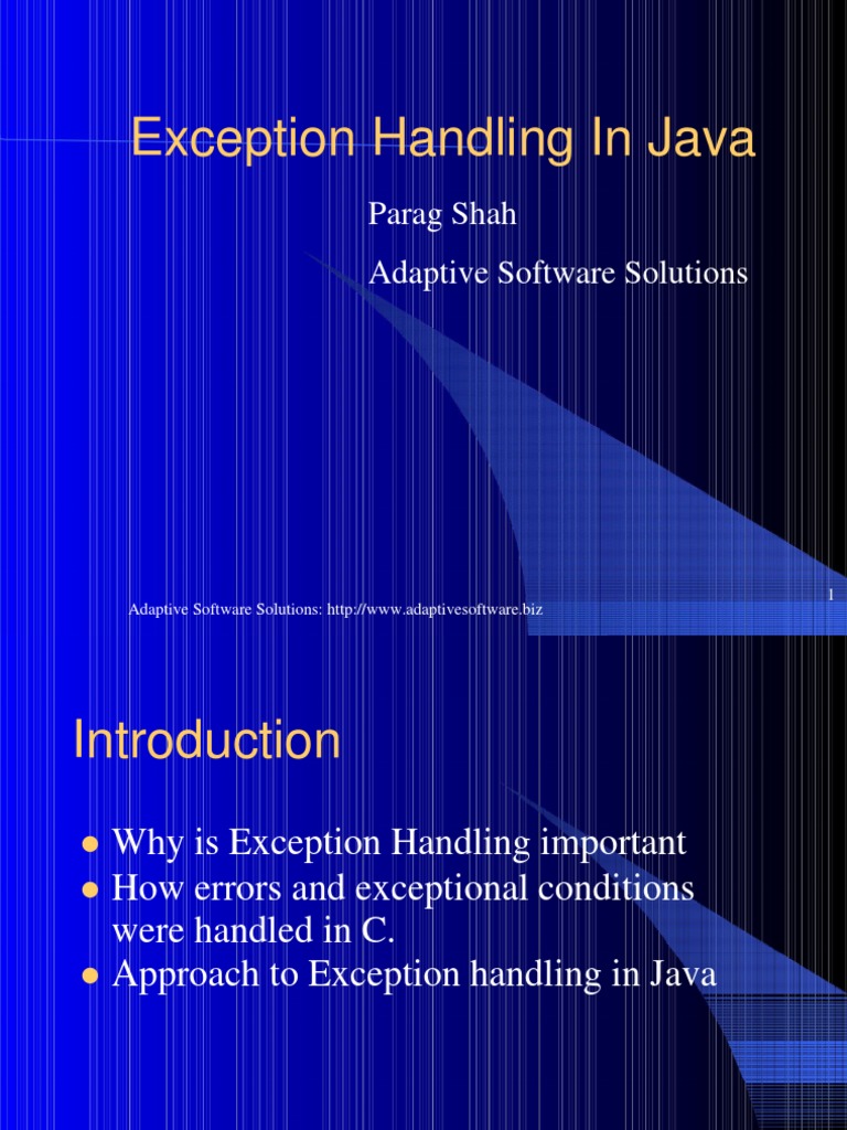 Exception Handling In Java 15734 Pdf Java Programming Language Programming Paradigms